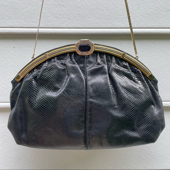 Finesse La Model | Bags | Finesse La Model Black Snakeskin Chain ...